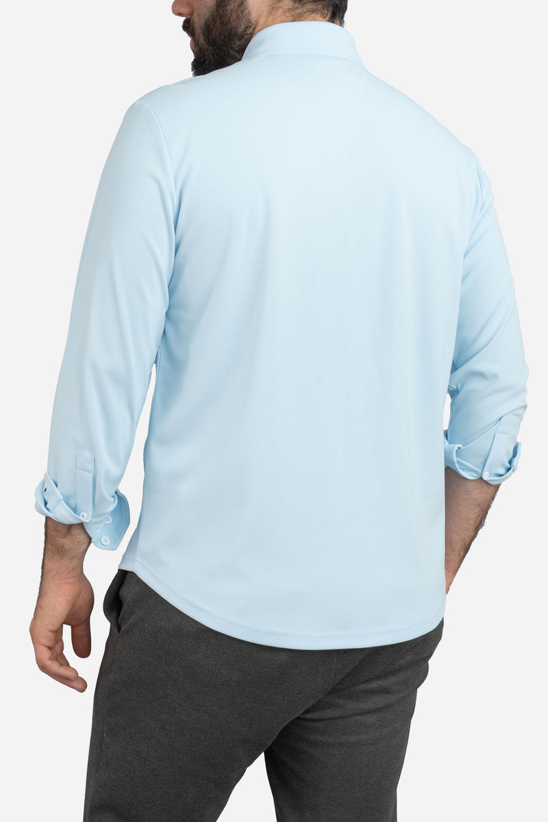 Tech Button Down Shirt Light Blue - Shorter Guy Button Down Shirts