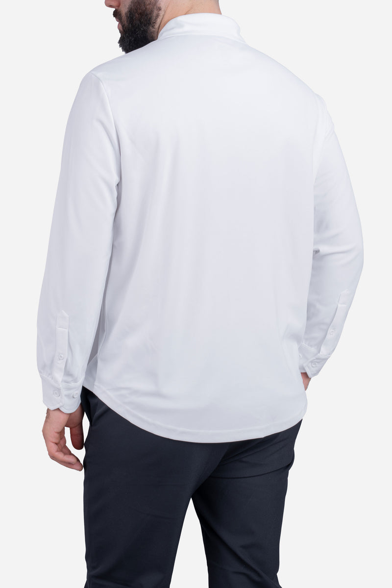 Tech Button Down Shirt White - Shorter Guy Button Down Shirts