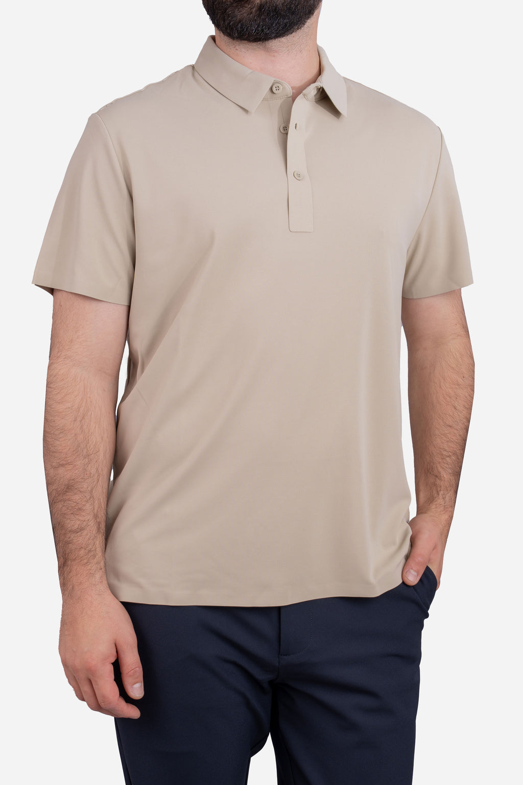 Tech Polo Shirt Tan - Performance Polo for Men | Under 510